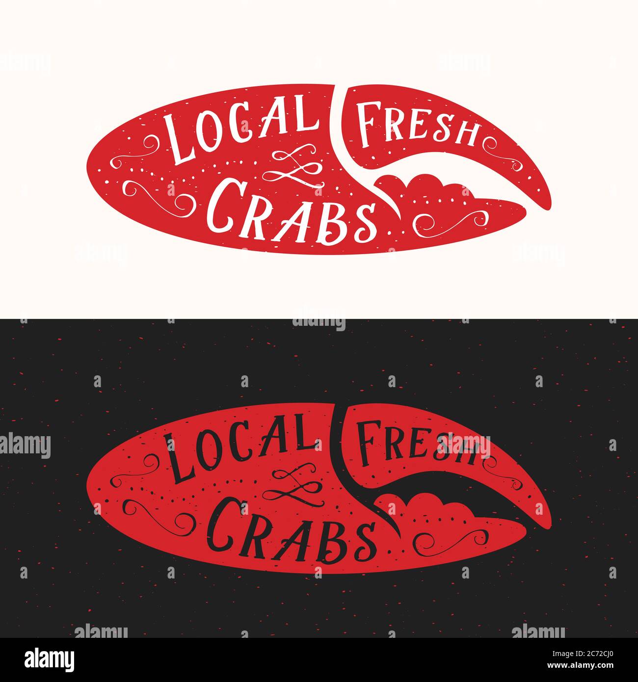 Local Fresh Crabs Sign. Seafood Abstract Vector Emblem, Icon or Logo ...