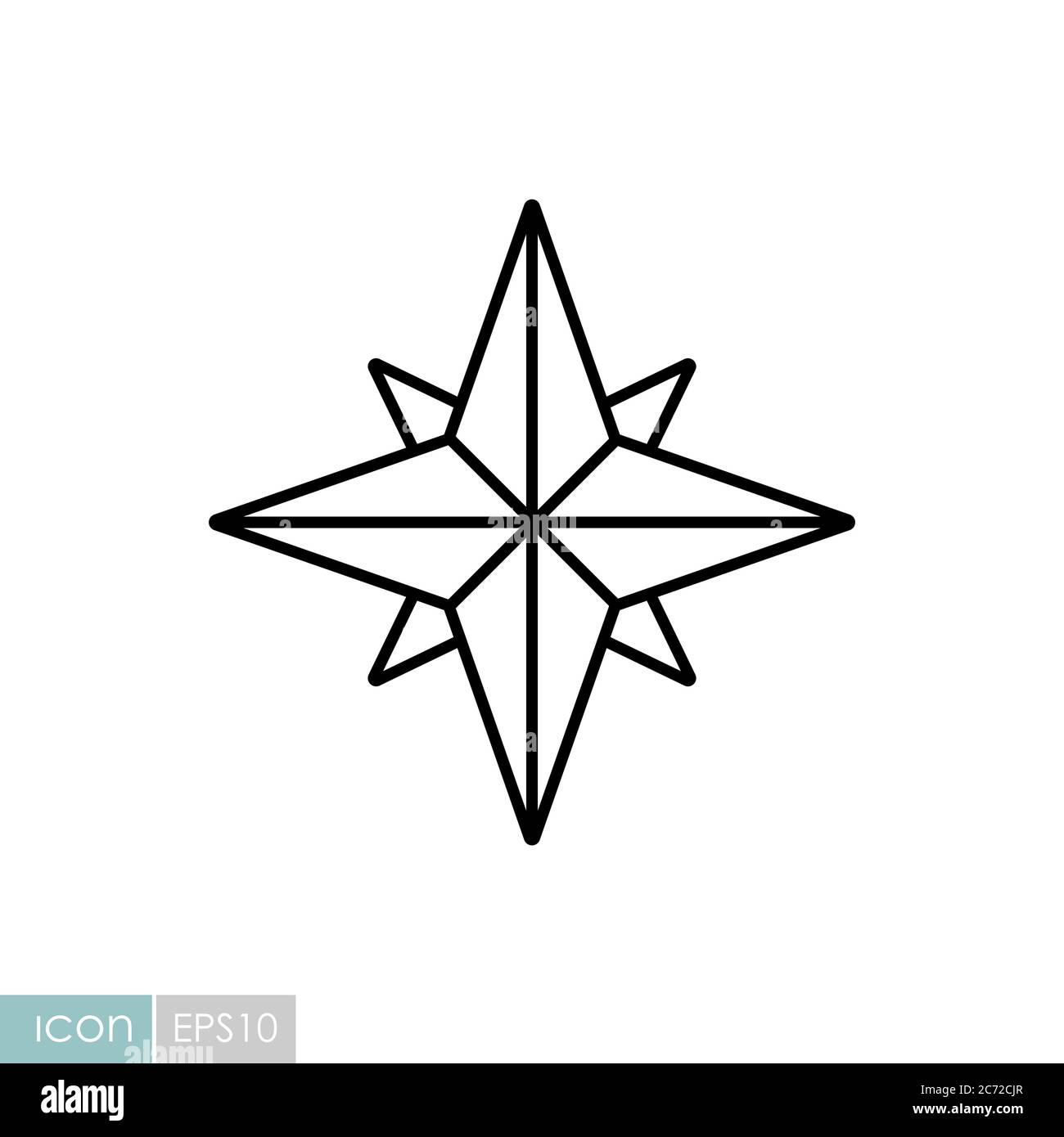 Wind rose vector icon. Navigation sign. Graph symbol for travel and ...