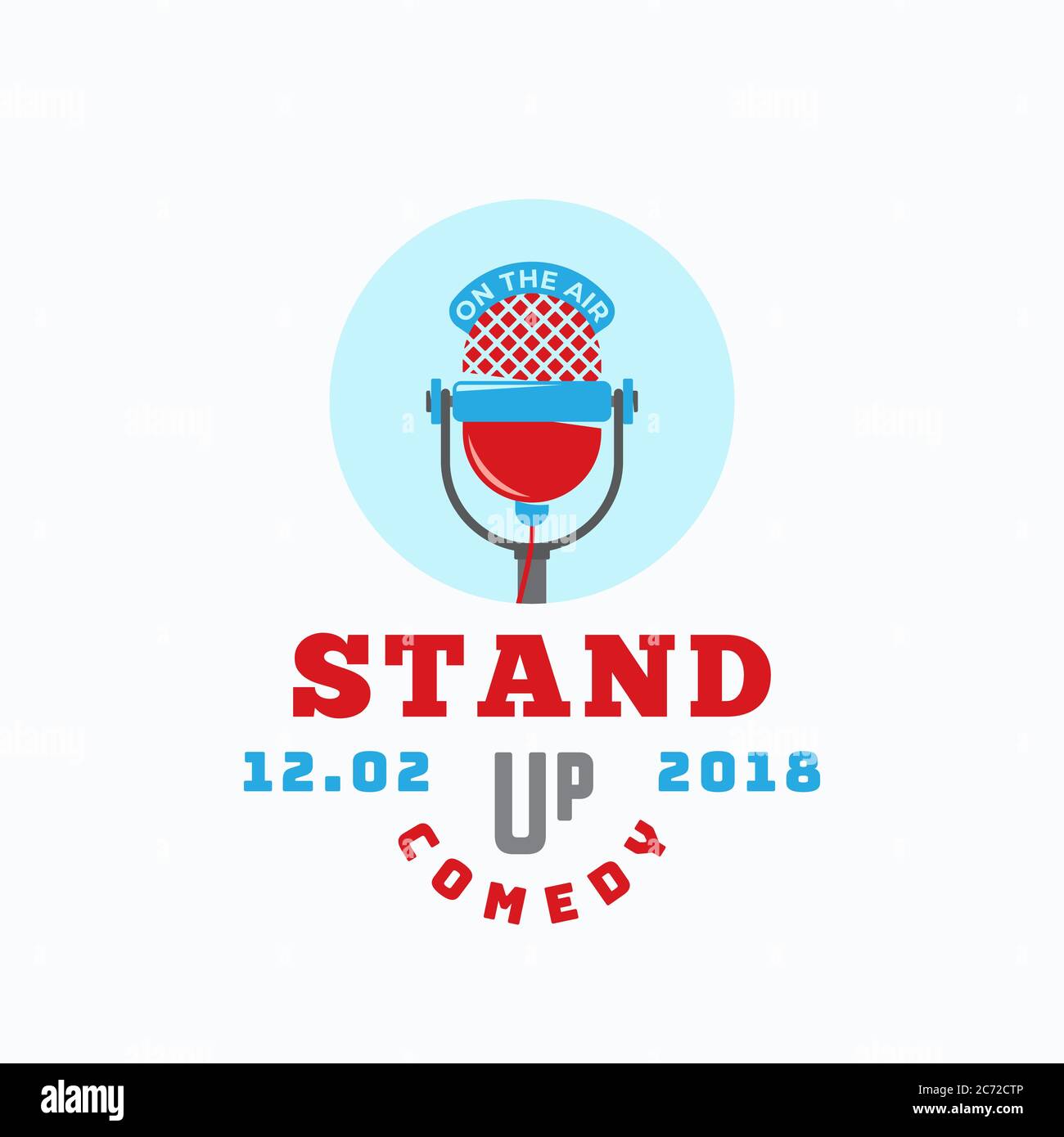 Stand Up Comedy Abstract Vector Sign, Emblem or Logo Template. Flat ...