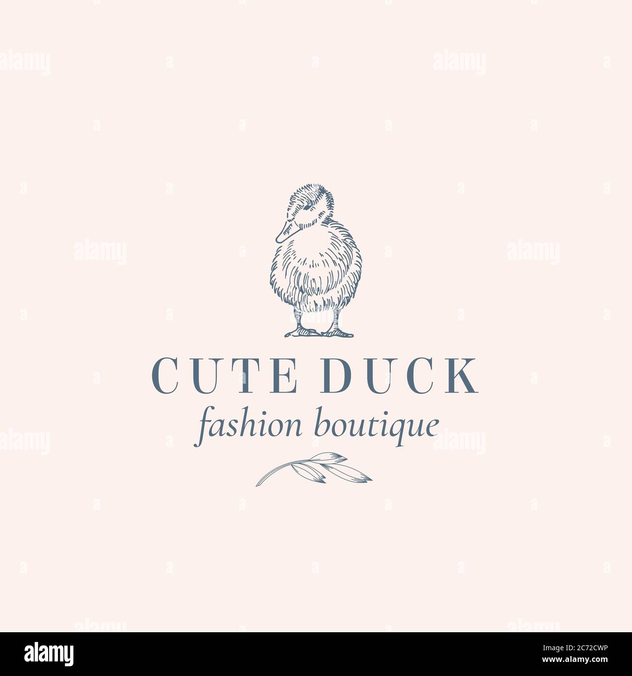 Cute Duck Abstract Vector Sign, Symbol or Logo Template. Elegant Hand ...