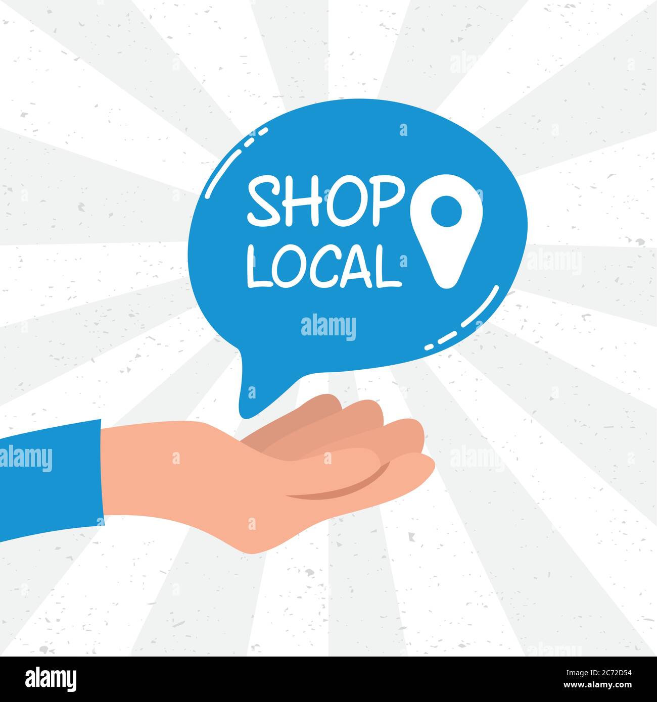 local shop campaign with lettering in speech bubble vector illustration ...