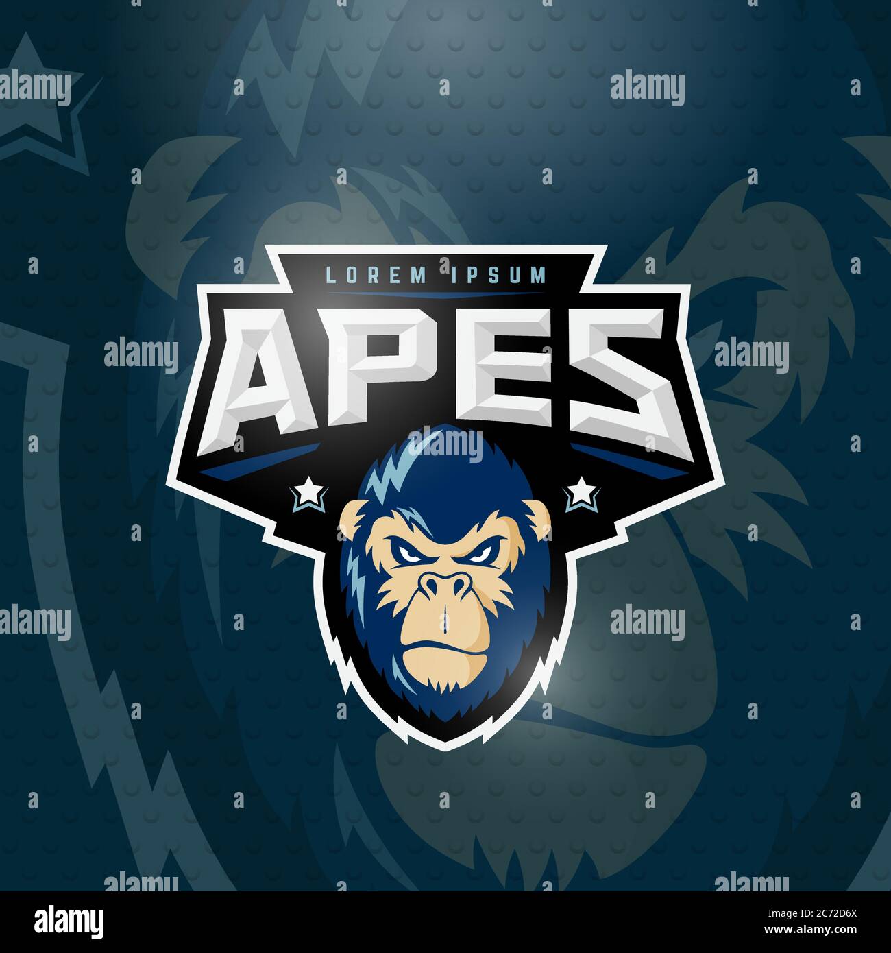 Sport Apes Abstract Vector Sign, Emblem or Logo Template. Sport Team ...