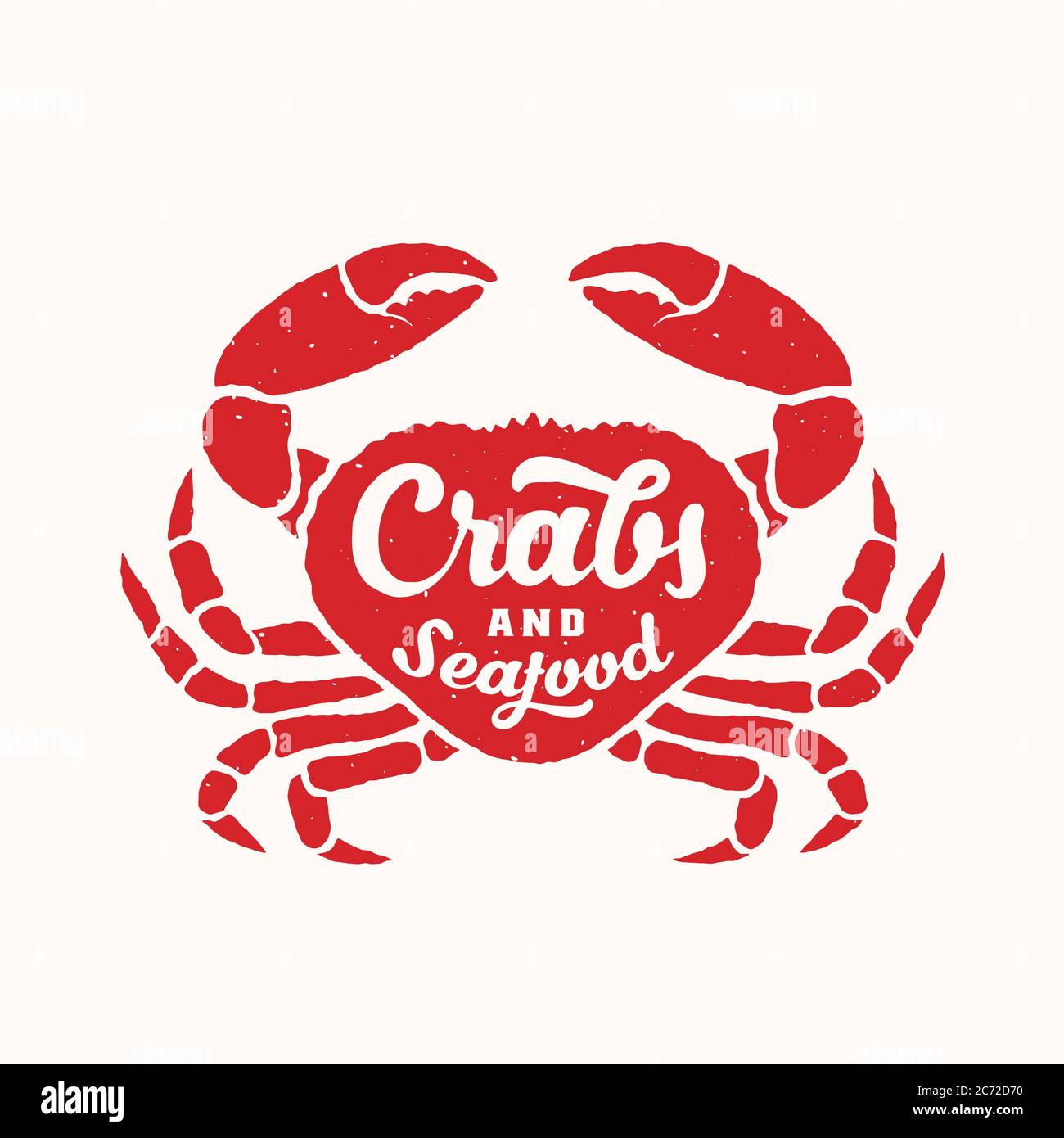 Crabs and Seafood Abstract Vector Sign, Emblem, Icon or Logo Template ...