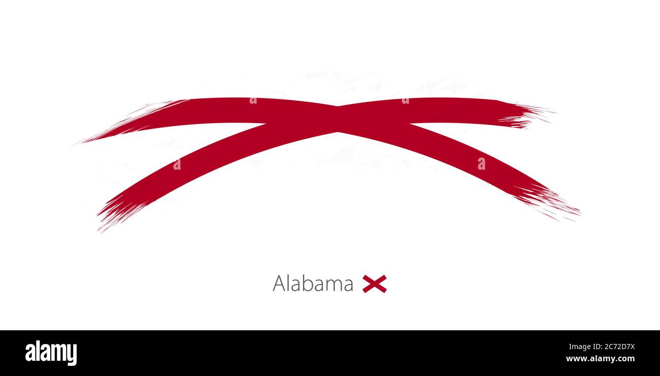 Flag of Alabama state in rounded grunge brush stroke. Vector ...