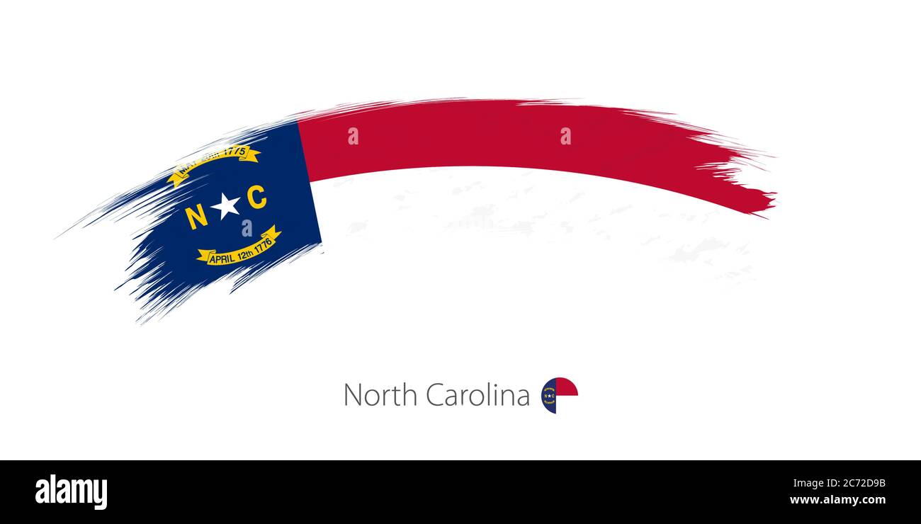 Flag of North Carolina state in rounded grunge brush stroke. Vector ...