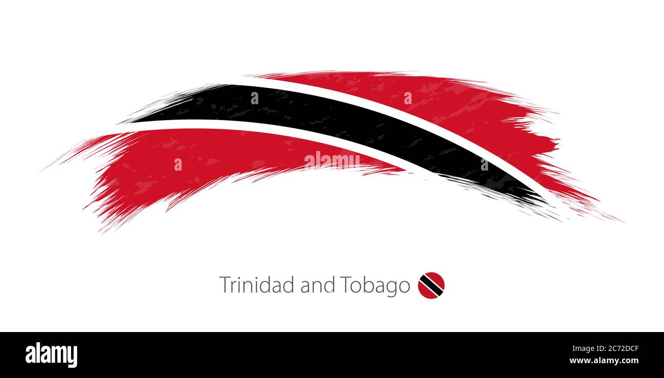 Flag of Trinidad and Tobago in rounded grunge brush stroke. Vector illustration Stock Vector ...