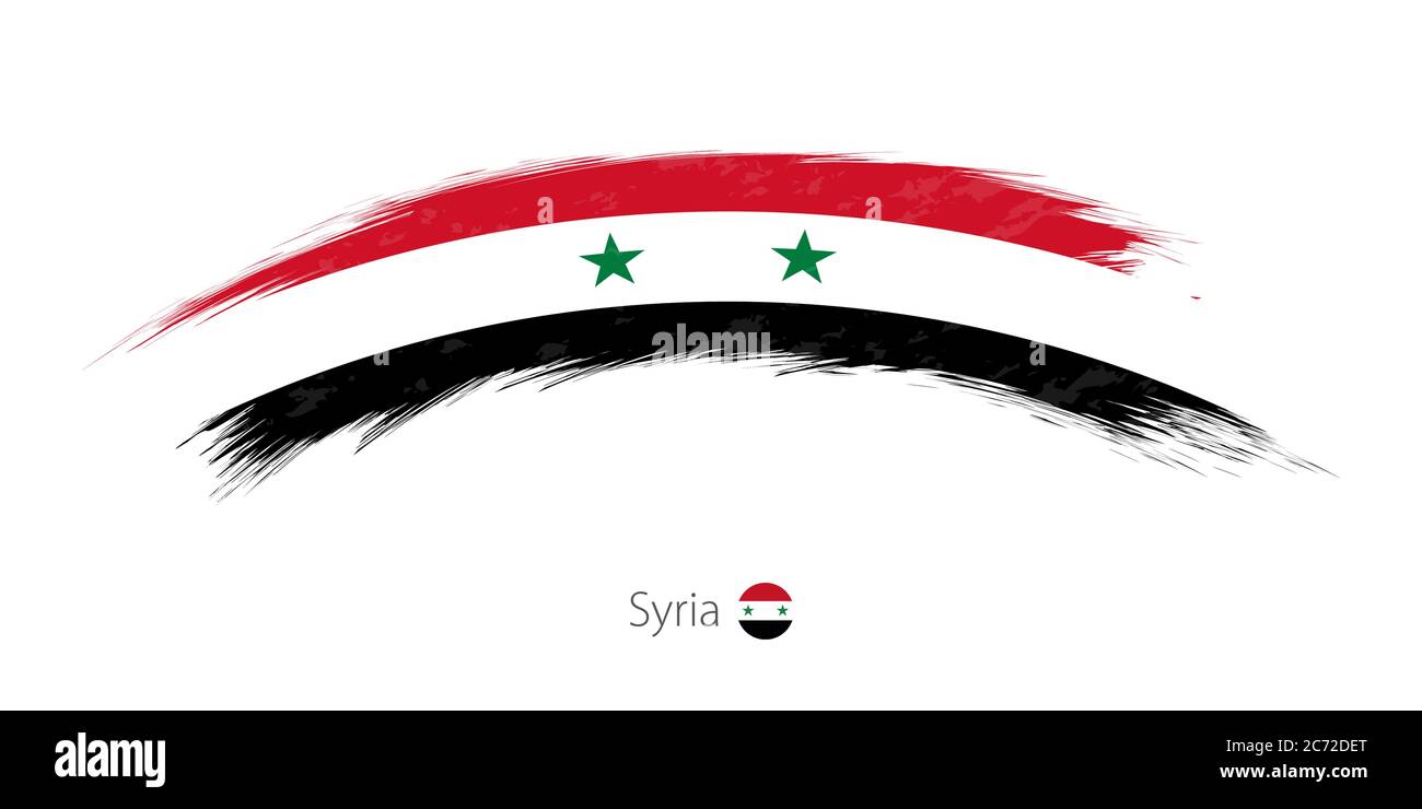 Flag of Syria in rounded grunge brush stroke. Vector illustration Stock ...