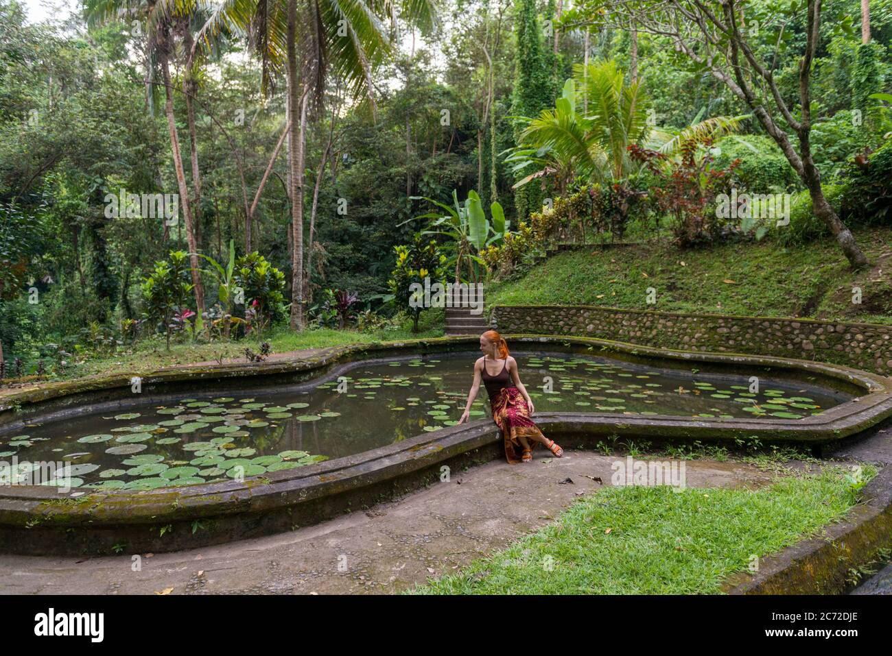 Tourist in Park at Goa Gajah Stock Photo - Alamy