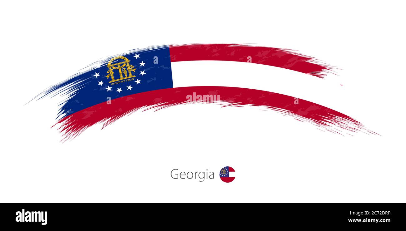 Flag of Georgia state in rounded grunge brush stroke. Vector ...