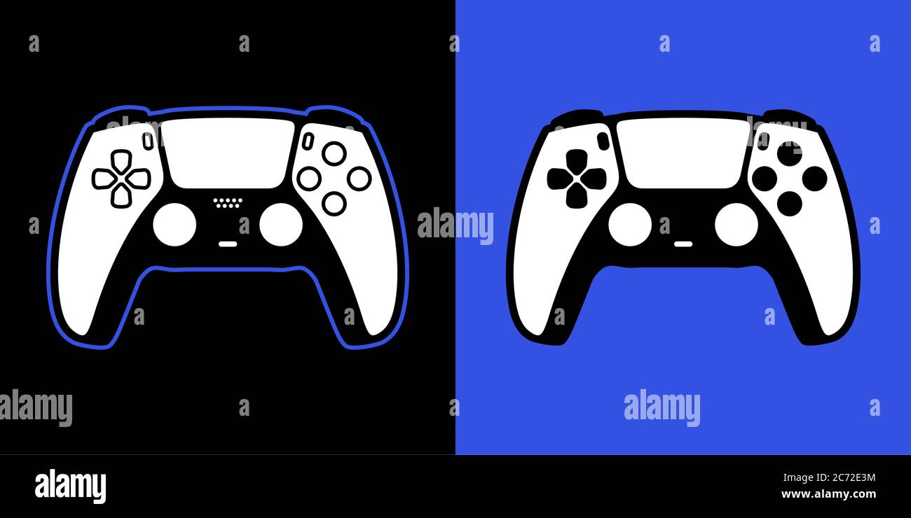 Flat Design Controller Vector Illustration. Black And White Joystick Or ...