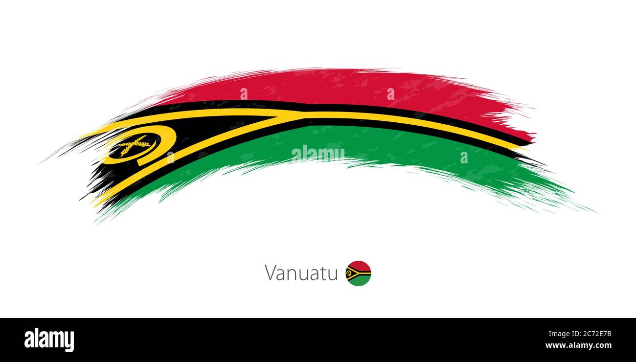 Flag of Vanuatu in rounded grunge brush stroke. Vector illustration Stock Vector Image & Art - Alamy