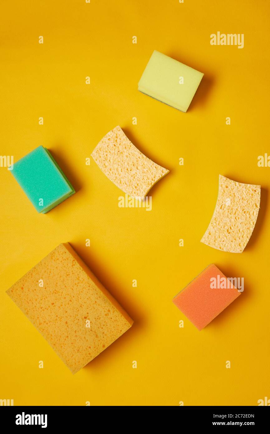 Sponges different colors brush hi-res stock photography and images - Alamy