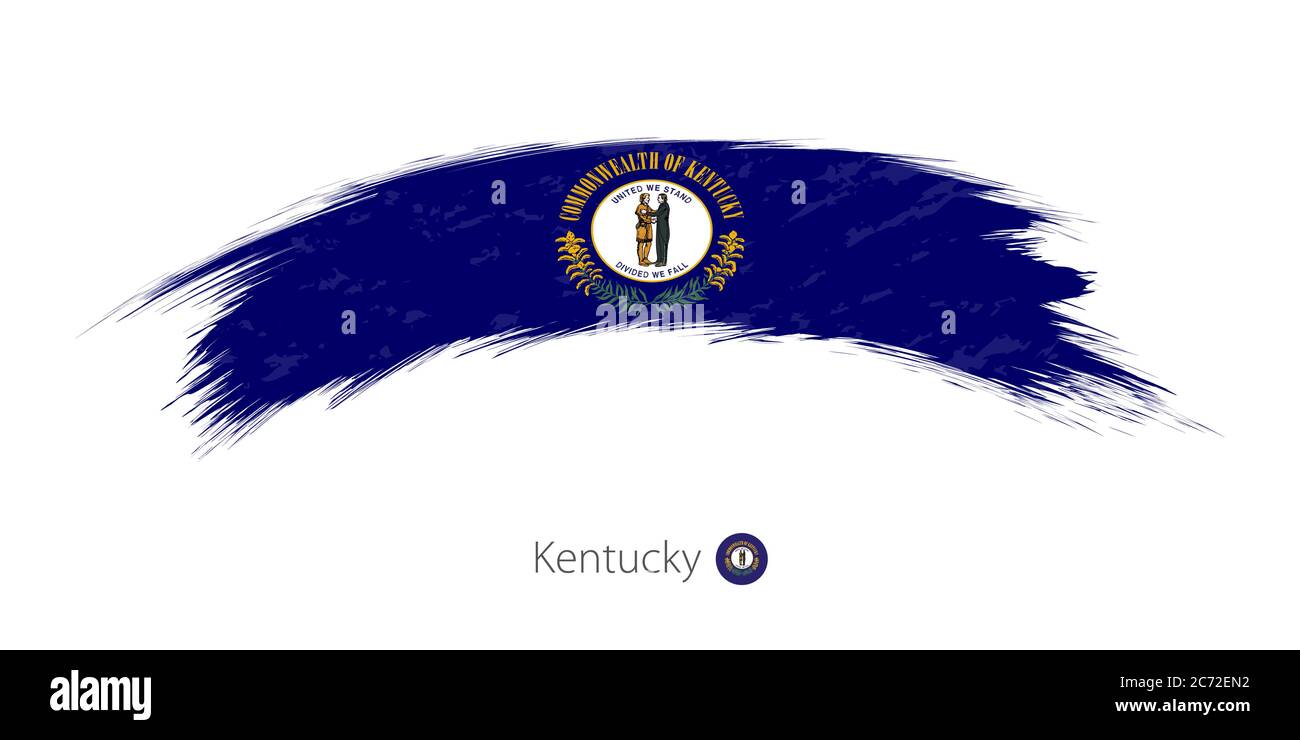 Flag of Kentucky state in rounded grunge brush stroke. Vector ...
