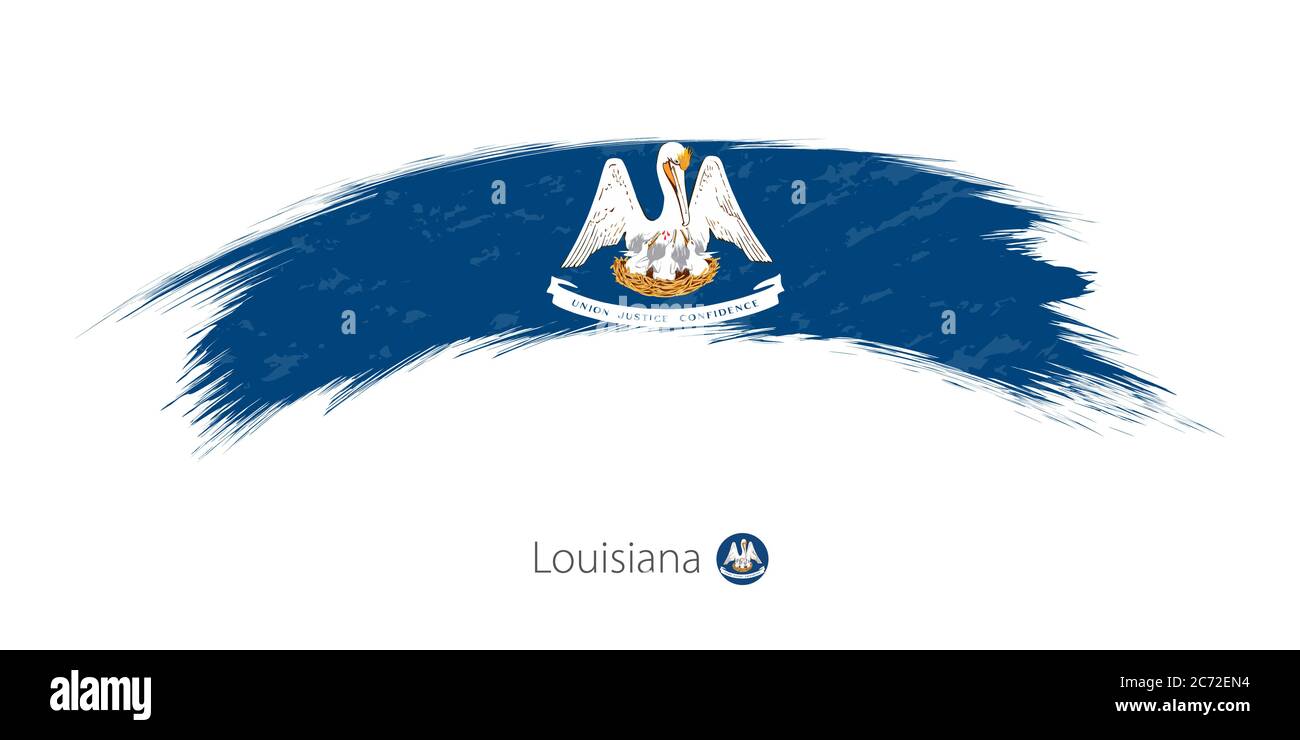 Flag of Louisiana state in rounded grunge brush stroke. Vector ...