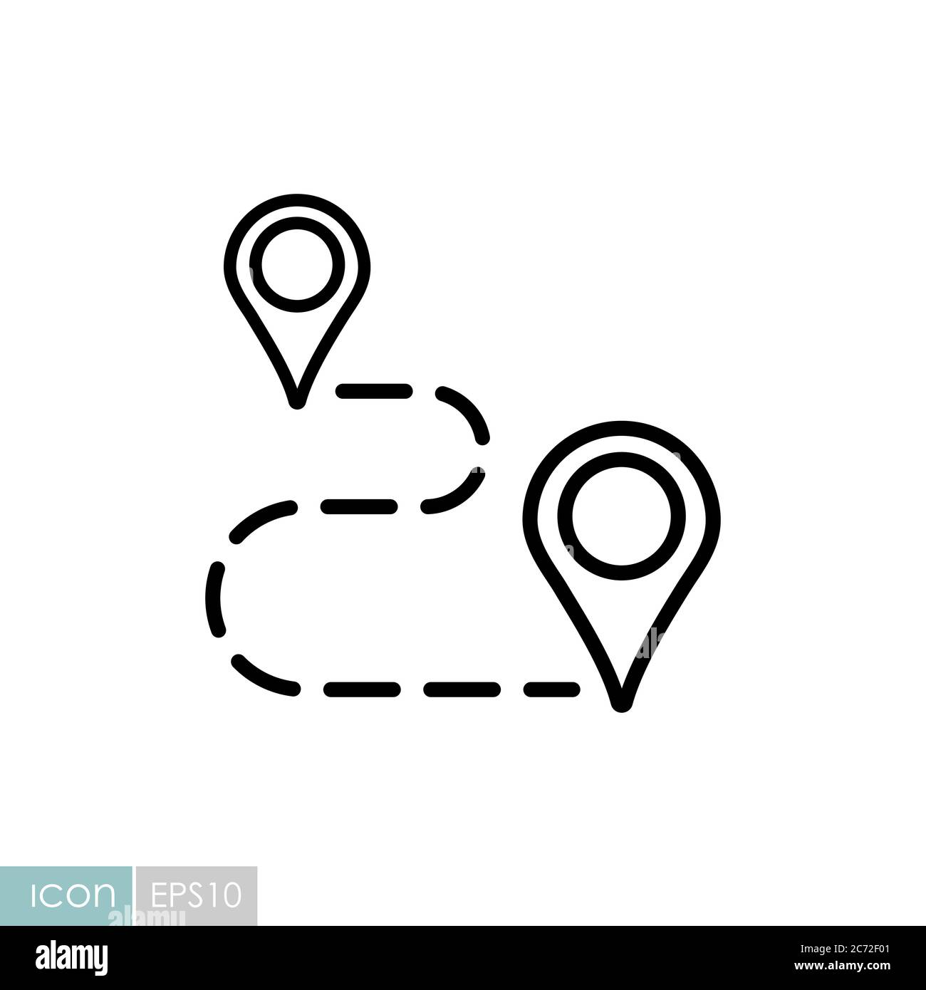 Route vector icon. Navigation sign. Graph symbol for travel and tourism web site and apps design ...
