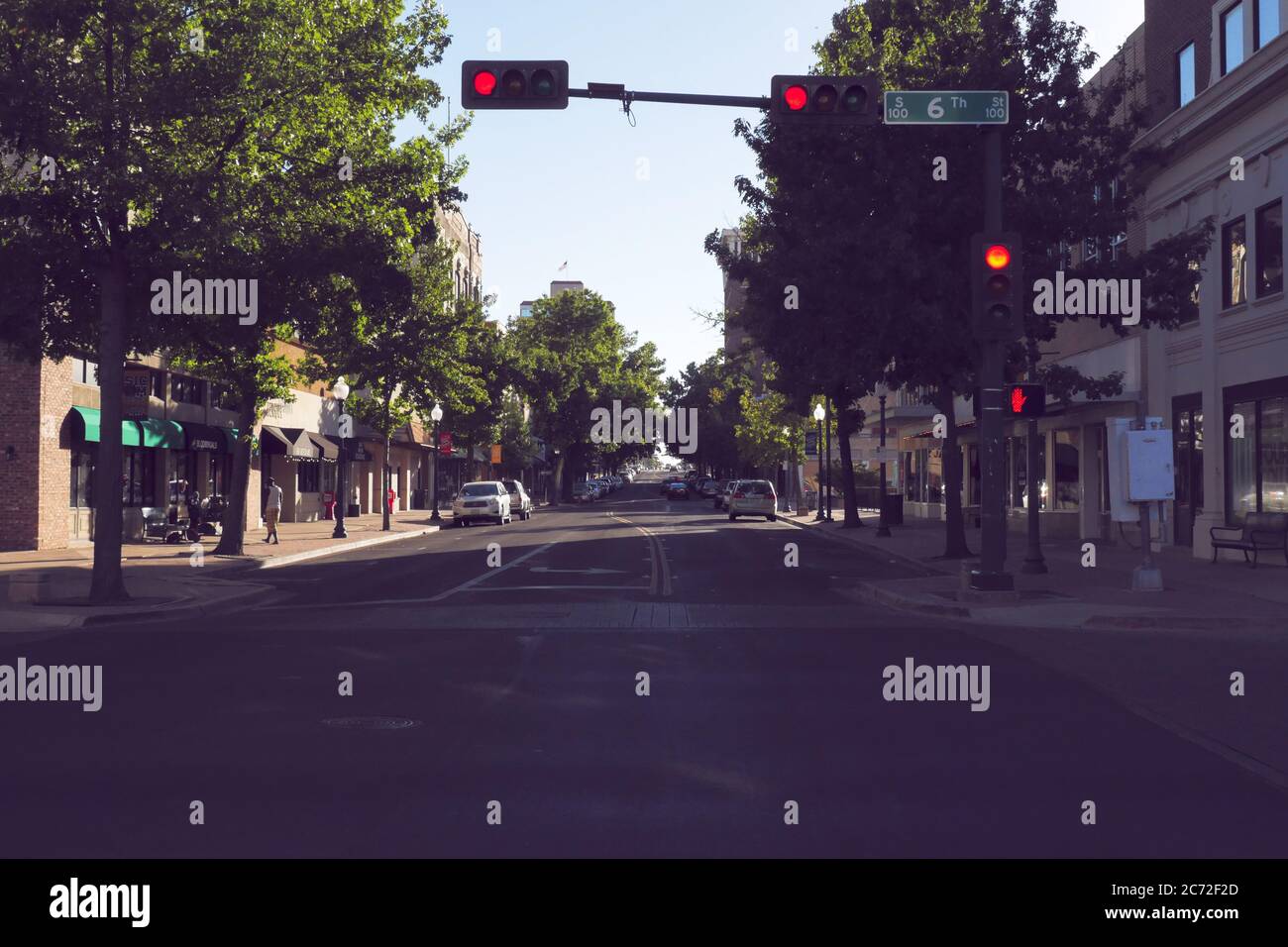 Street with traffic lights, city of Waco Texas USA Stock Photo - Alamy
