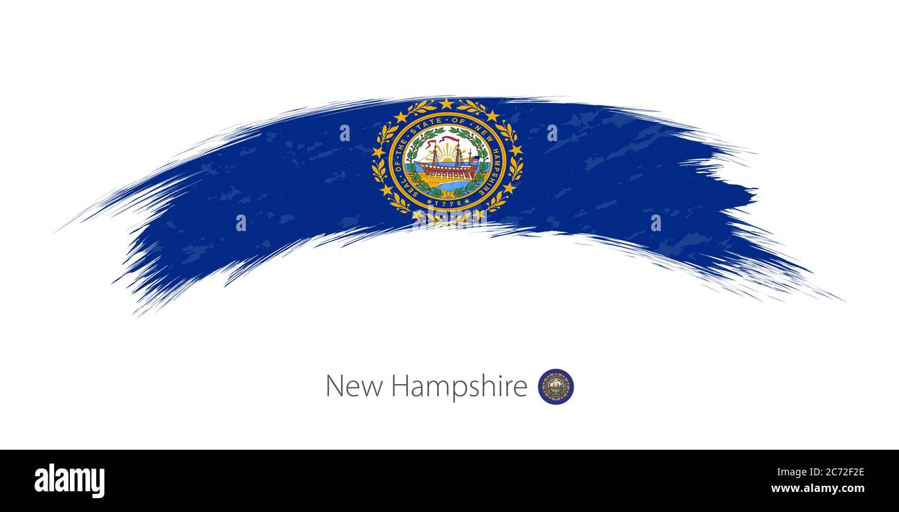 Flag of New Hampshire state in rounded grunge brush stroke. Vector ...
