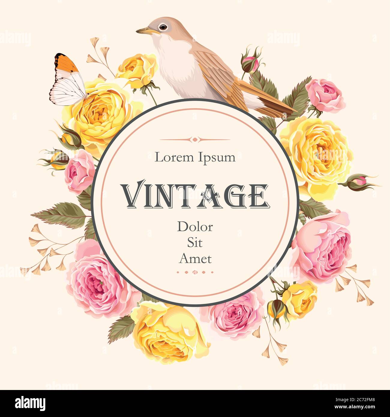 Pink wild roses Stock Vector Images - Alamy