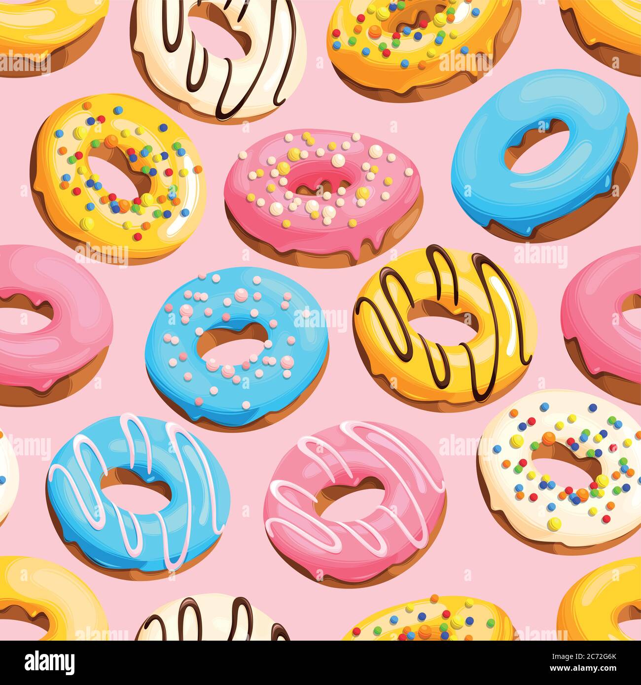 Glazed donuts seamless Stock Vector Image & Art - Alamy