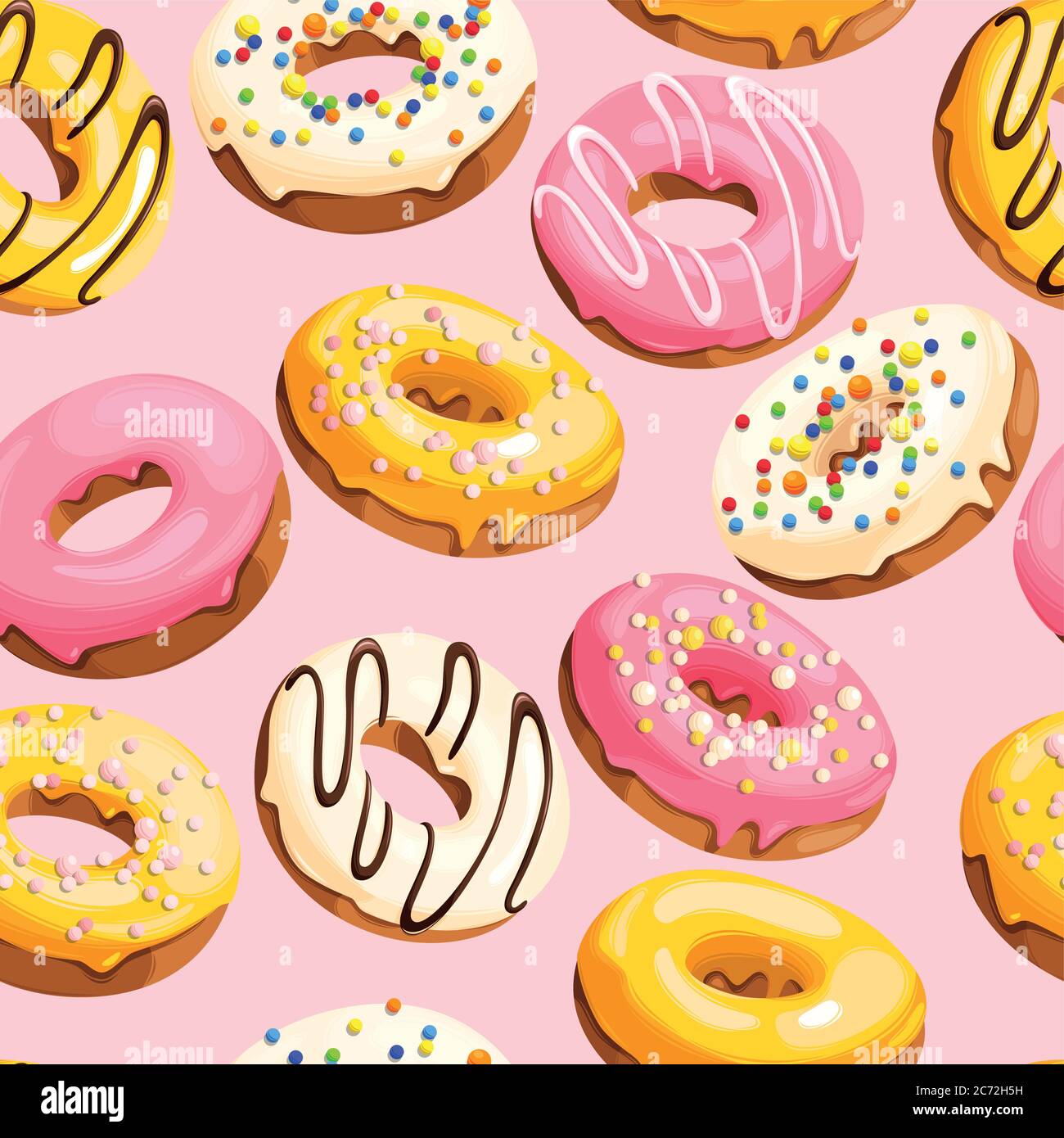 Glazed donuts seamless Stock Vector Image & Art - Alamy