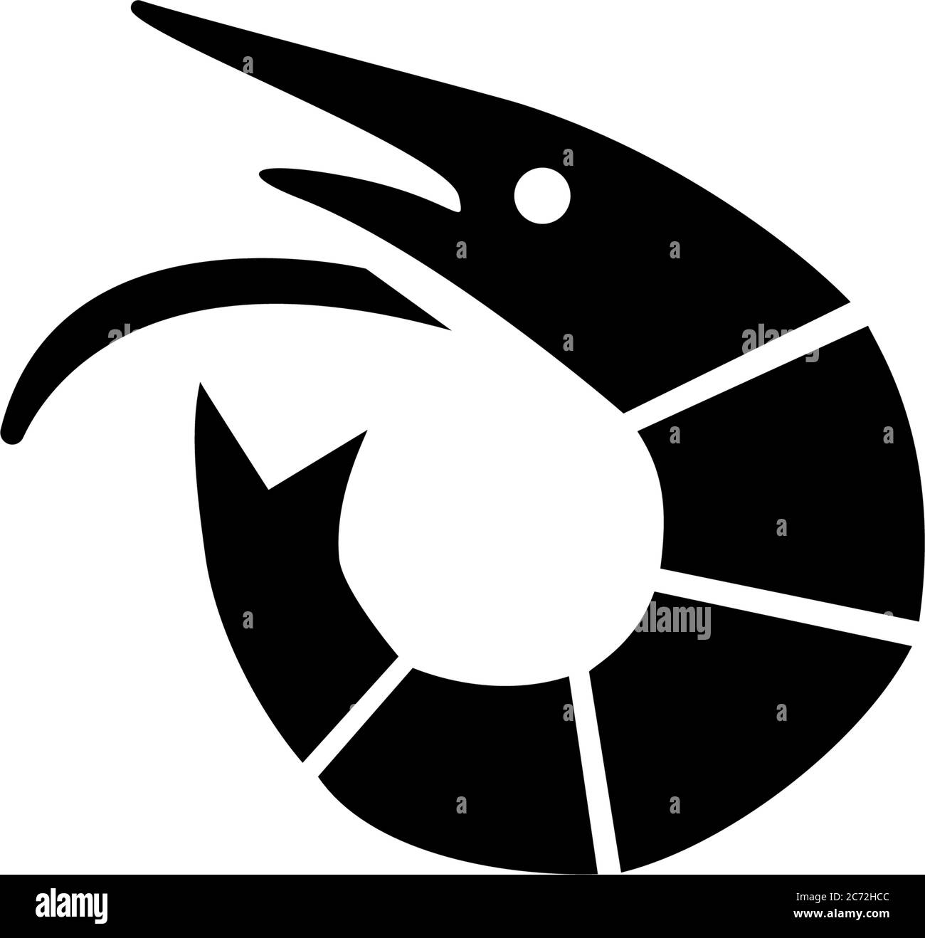 Shrimp Seafood, Langoustine, Tiger Prawn. Flat Vector Icon illustration ...