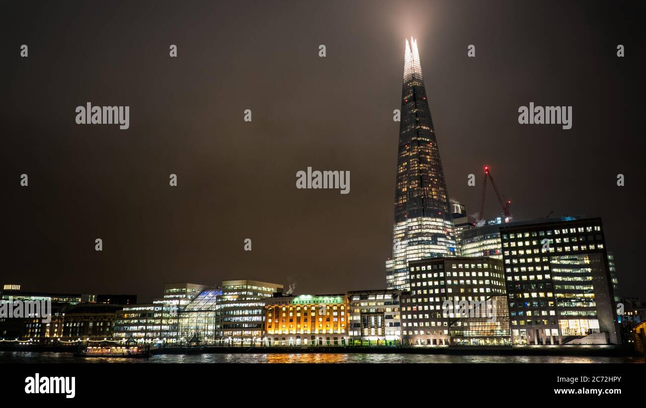 London, United Kingdom - January 2019: The Shard at night Stock Photo ...