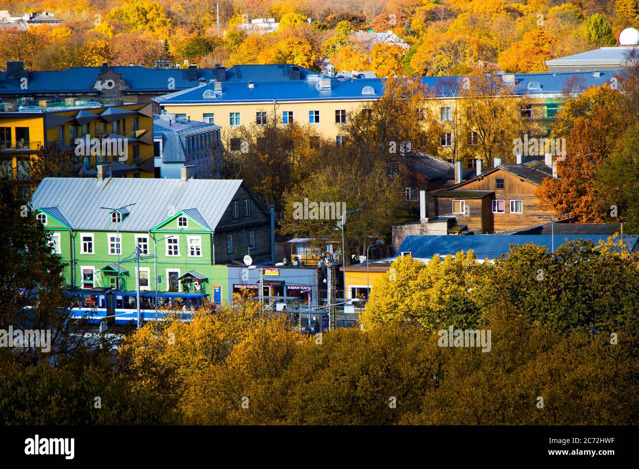 TALLINN, ESTONIA - OCTOBER 20,2017 - Building in the old town, famous ...