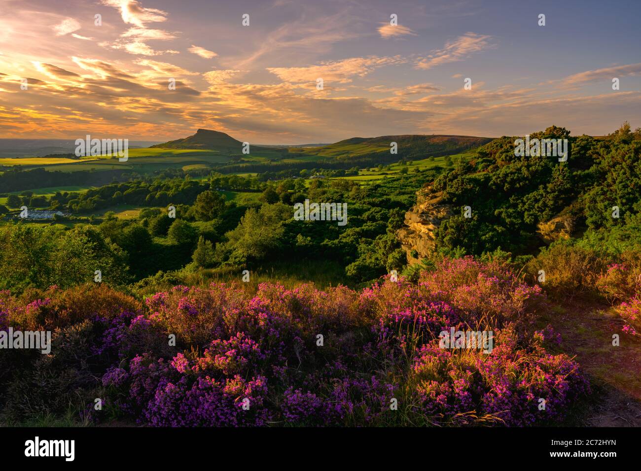 Hunter's Scar and Roseberry Topping, North Yorkshire Stock Photo - Alamy