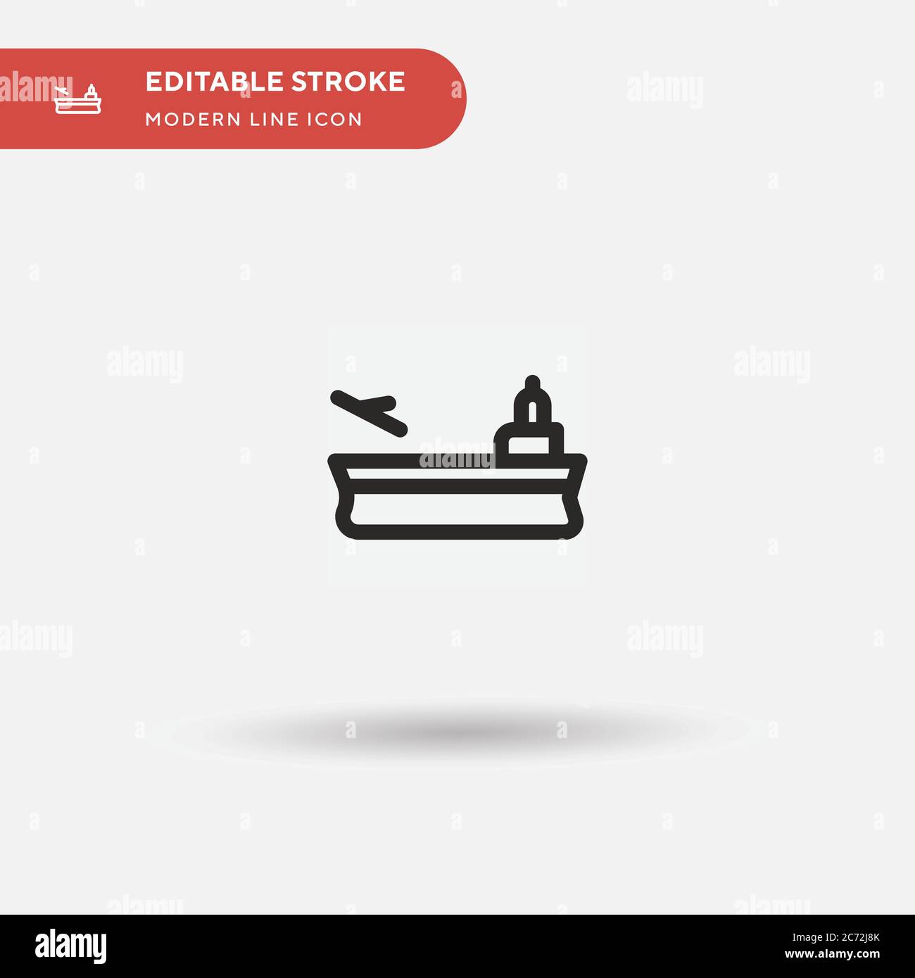 Aircraft Carrier Simple vector icon. Illustration symbol design ...