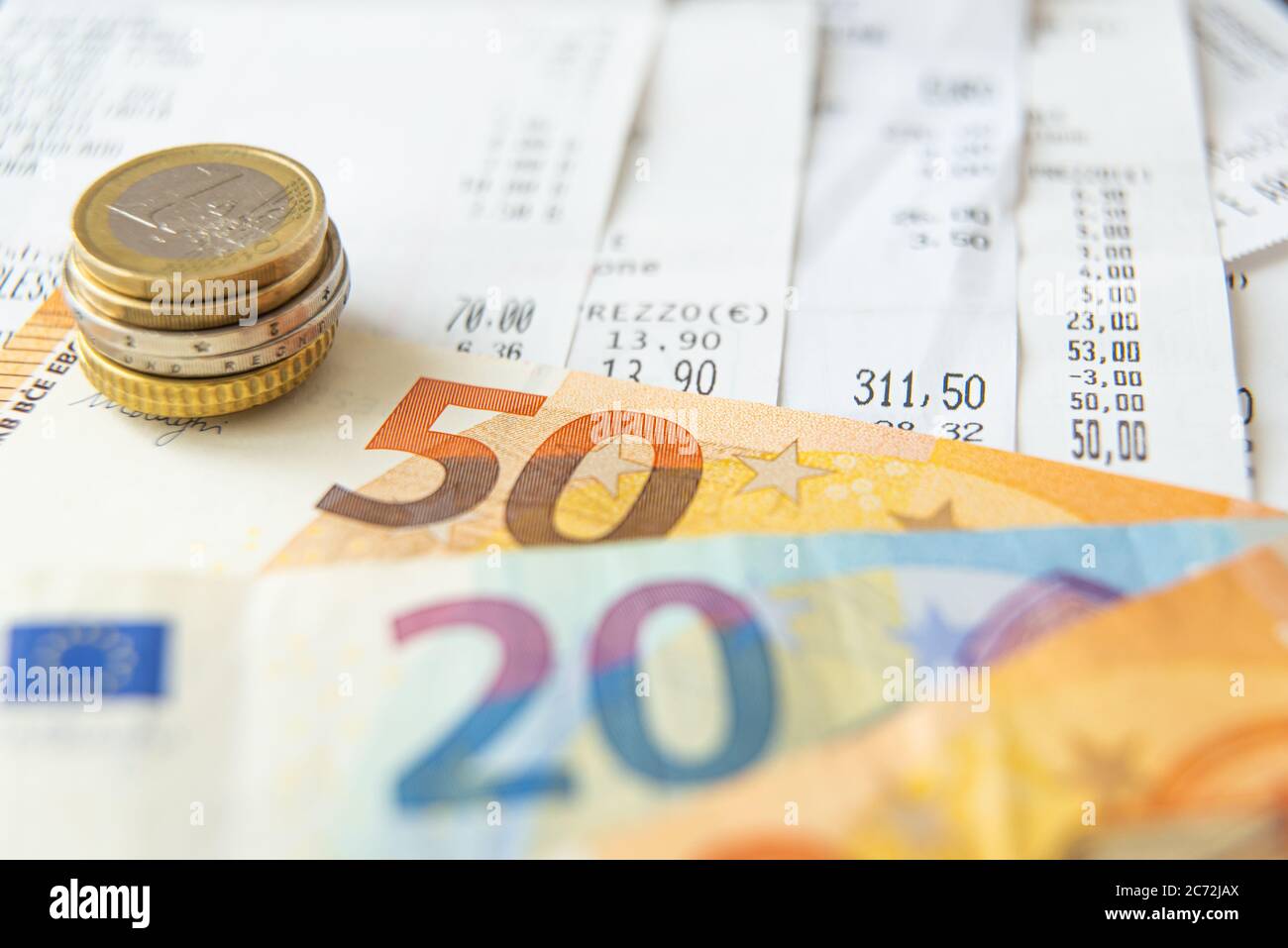 Money and receipts, ordinary living expenses Stock Photo - Alamy