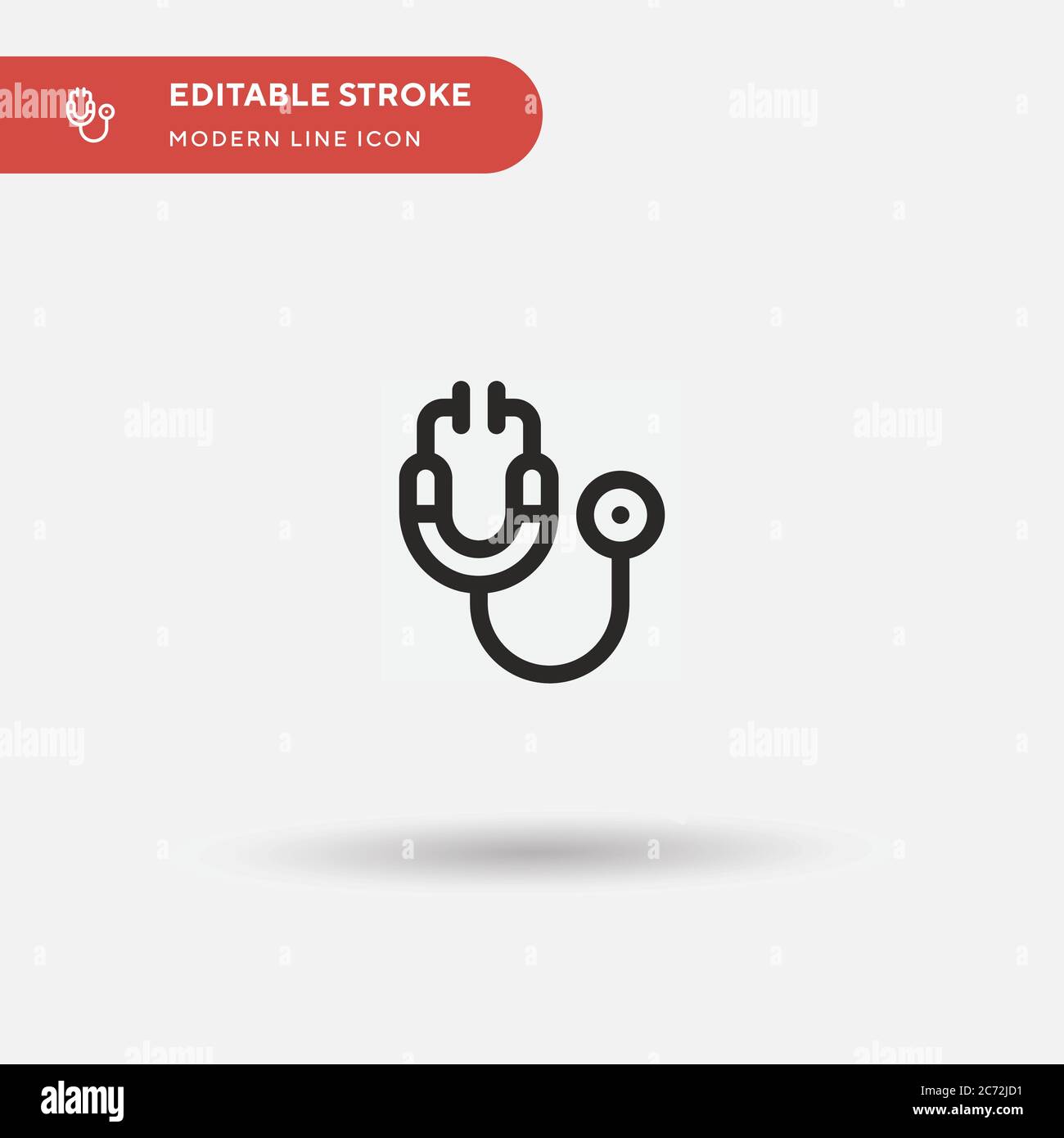 Stethoscope Simple vector icon. Illustration symbol design template for ...