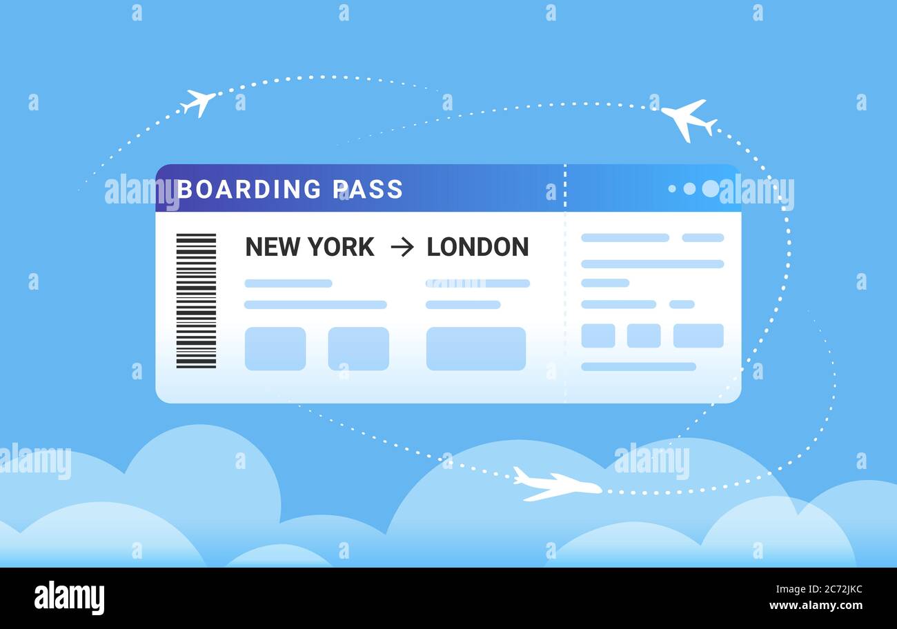 Ticket airplane travel checkin vector hi-res stock photography and ...