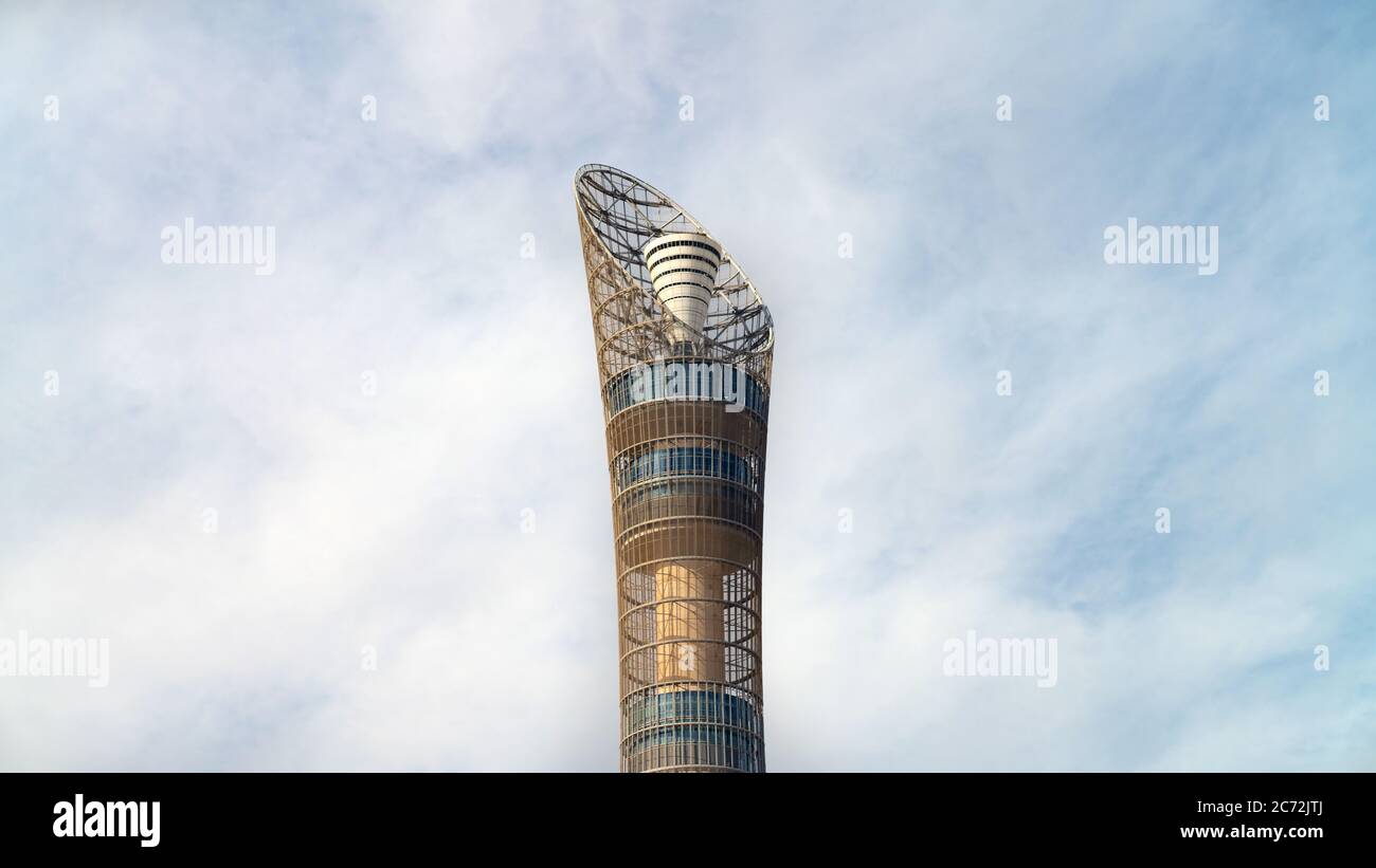 Doha, Qatar - February 2019: Aspire Tower, nicknamed Torch Doha ...