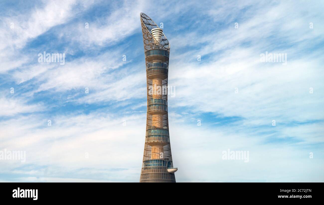 Doha, Qatar - February 2019: Aspire Tower, nicknamed Torch Doha ...