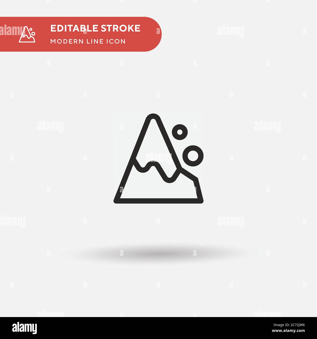 Mountain Simple vector icon. Illustration symbol design template for ...