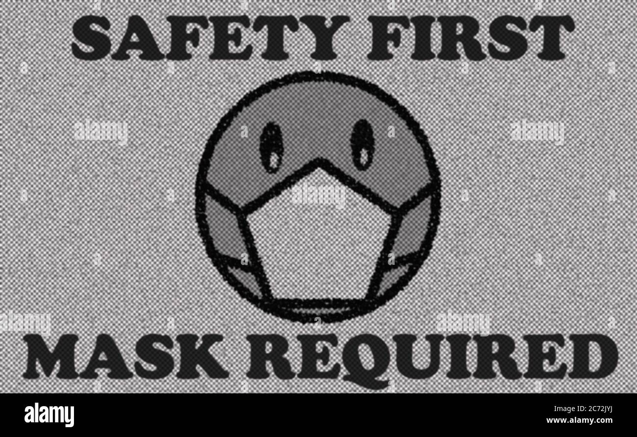 Friendly, welcoming and non-confrontational notice of face mask ...