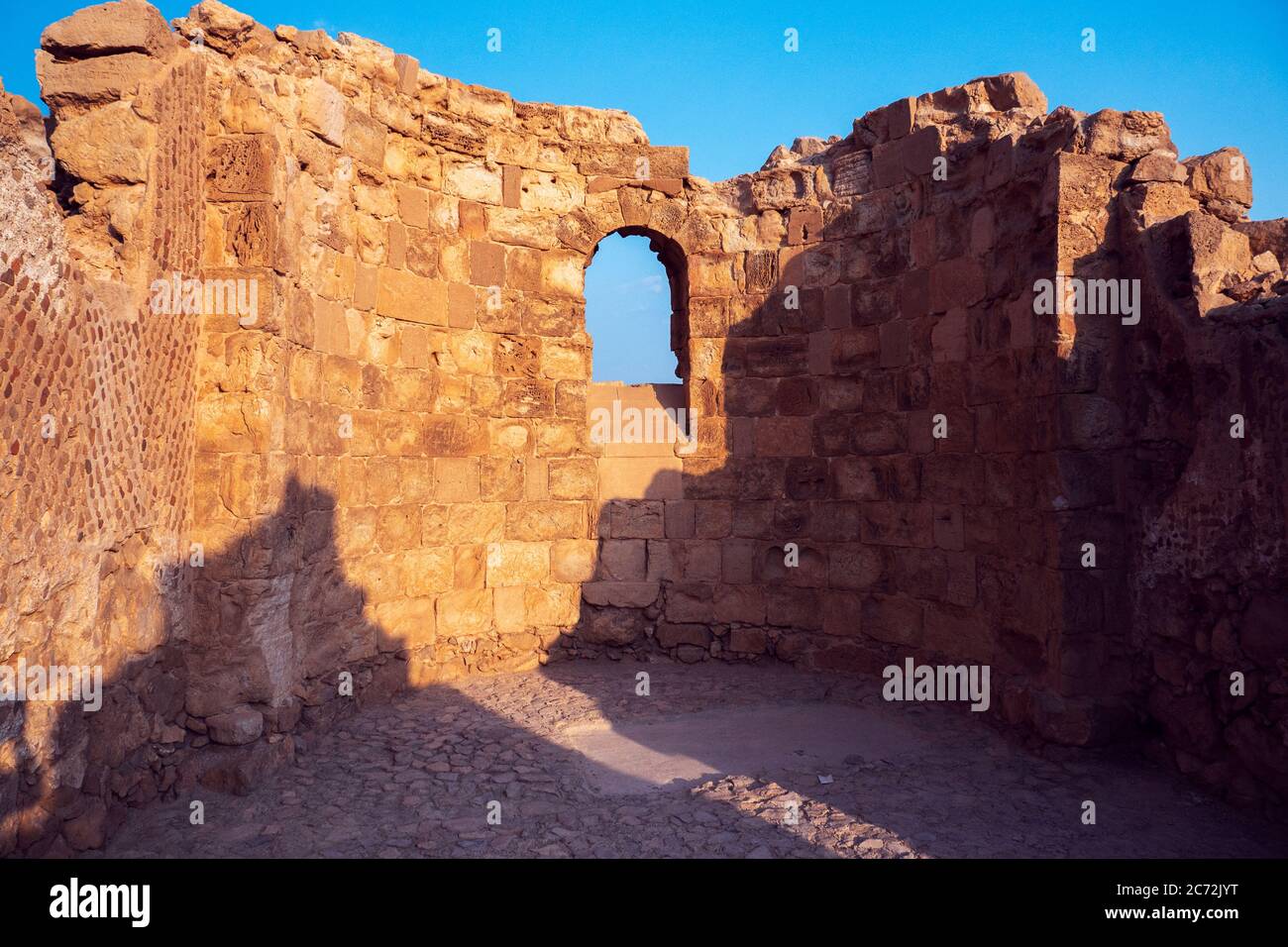 Remaining window from the old fortress, Masada Israel Stock Photo - Alamy