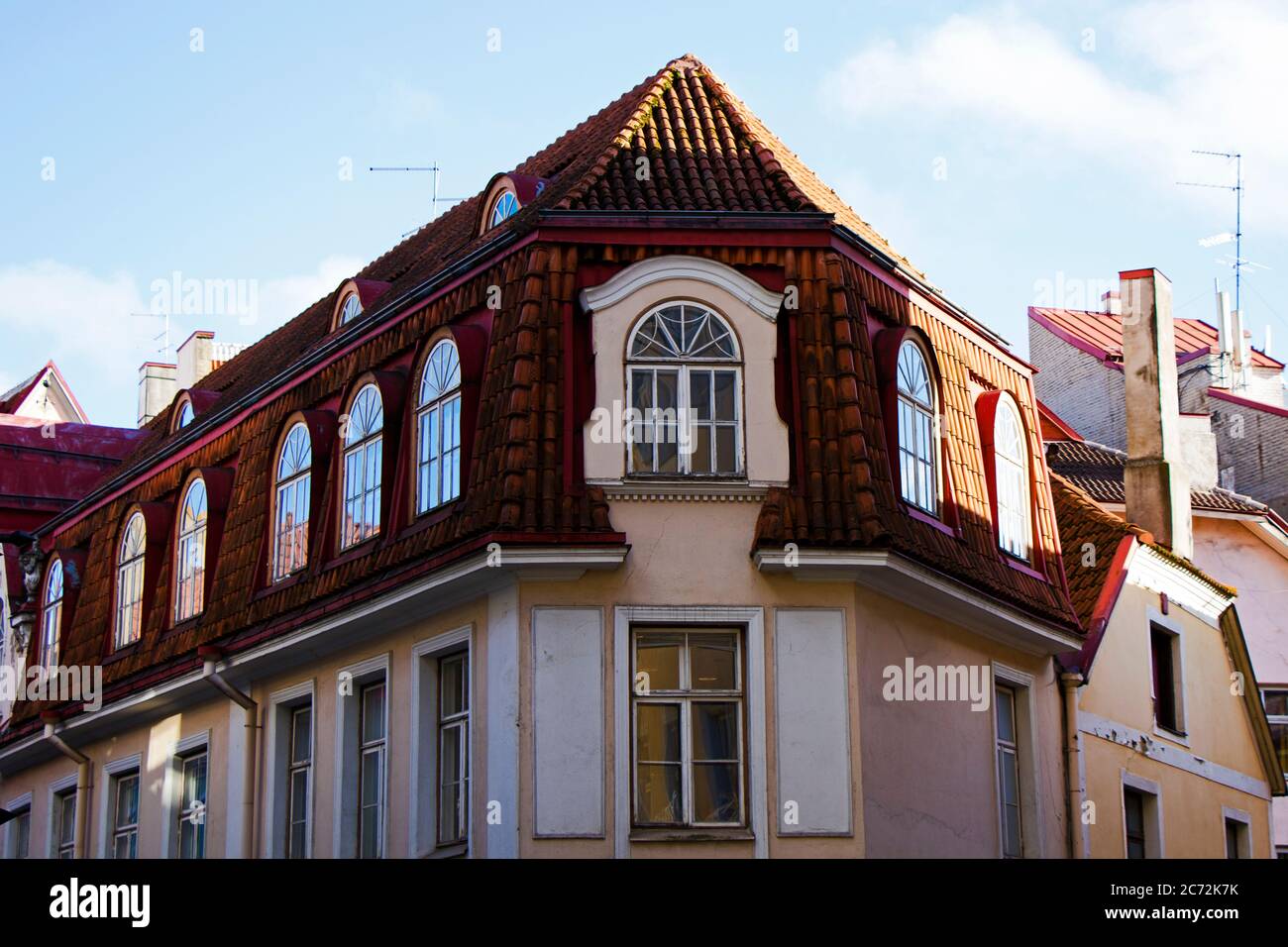 TALLINN, ESTONIA - OCTOBER 20,2017 - Building in the old town, famous ...