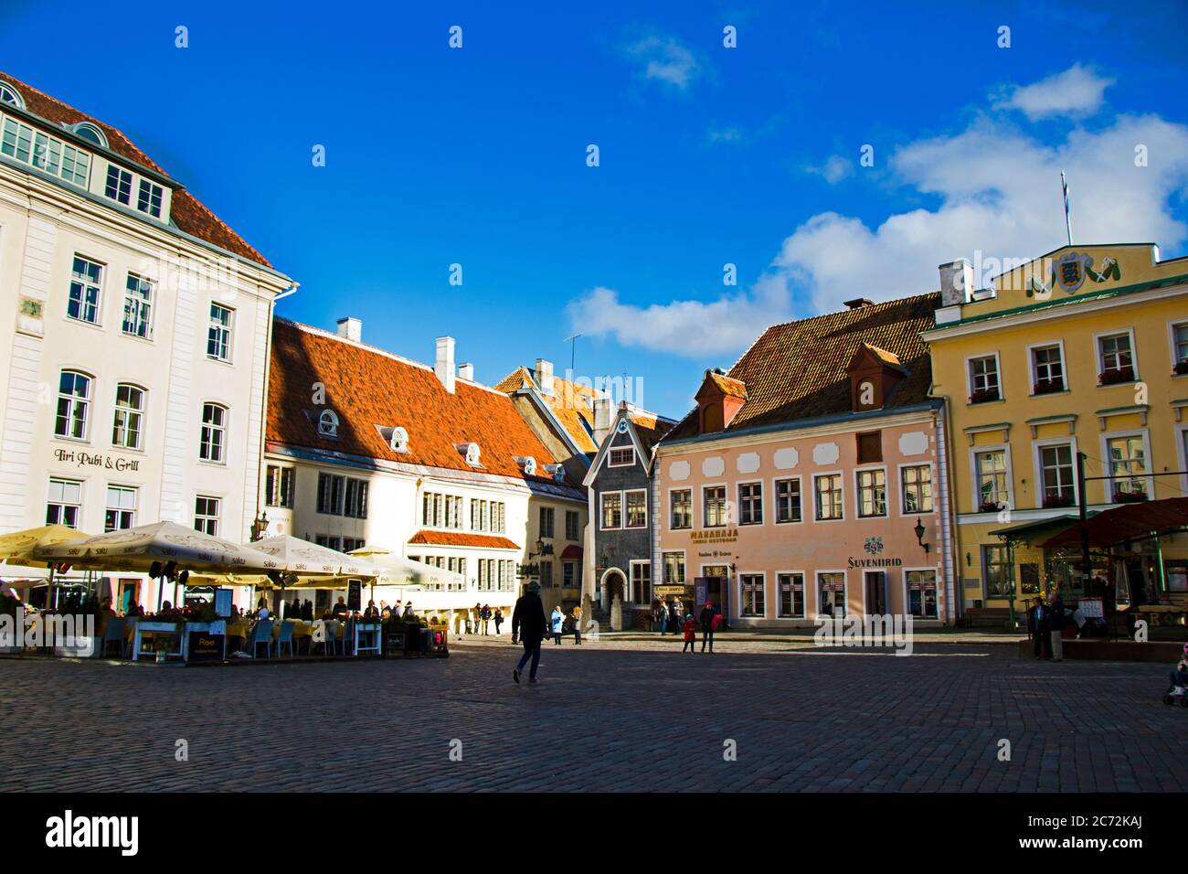 TALLINN, ESTONIA - OCTOBER 20,2017 - Building in the old town, famous ...