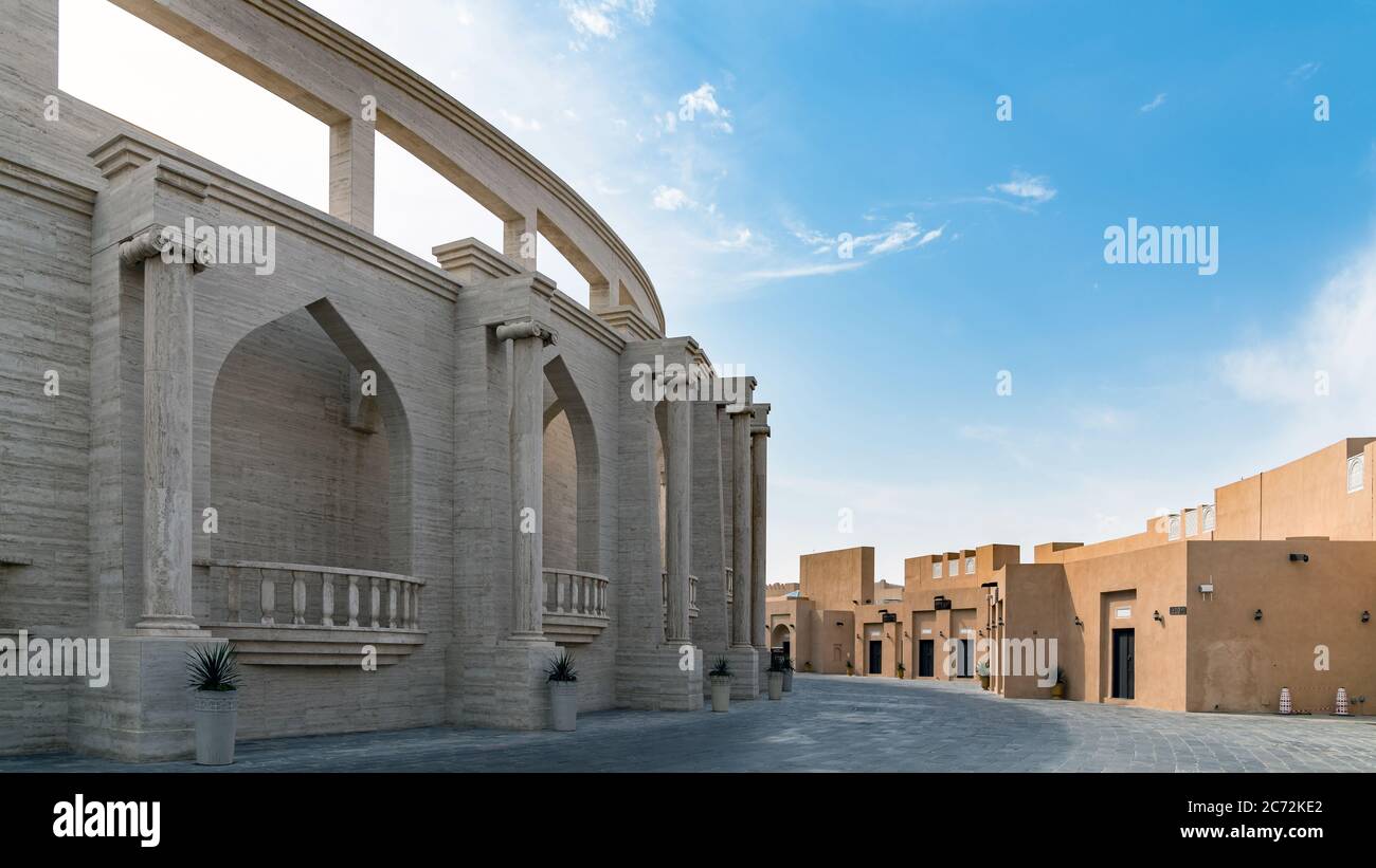 Doha,Qatar- January 2019: Katara Cultural village with multi purpose ...
