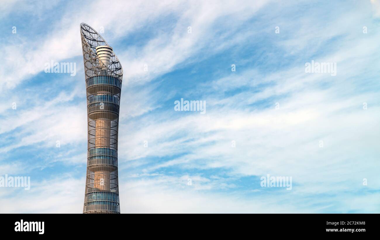 Doha, Qatar - February 2019: Aspire Tower, nicknamed Torch Doha ...