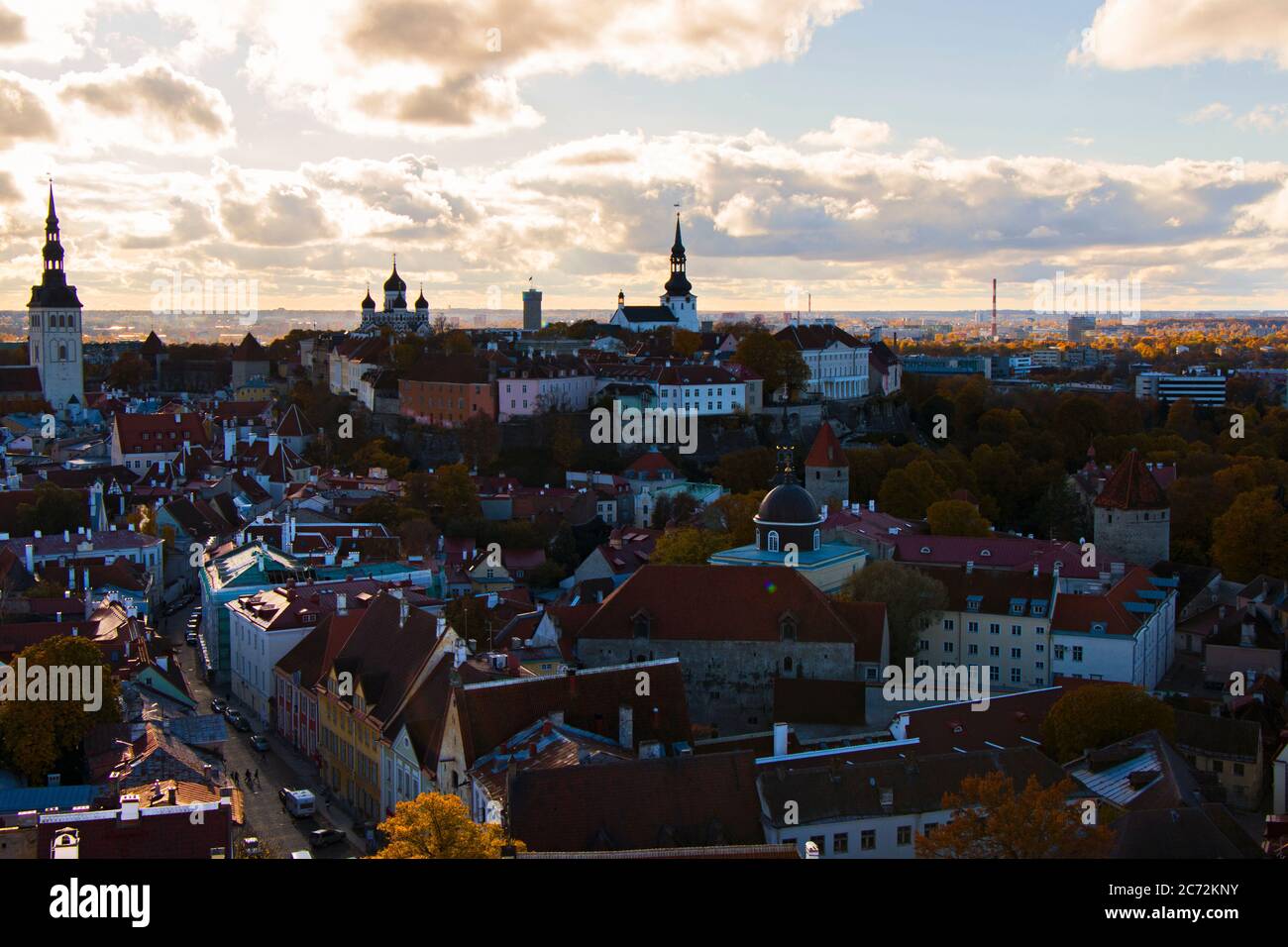 City view and city scape of Building roofs, architecture and history ...