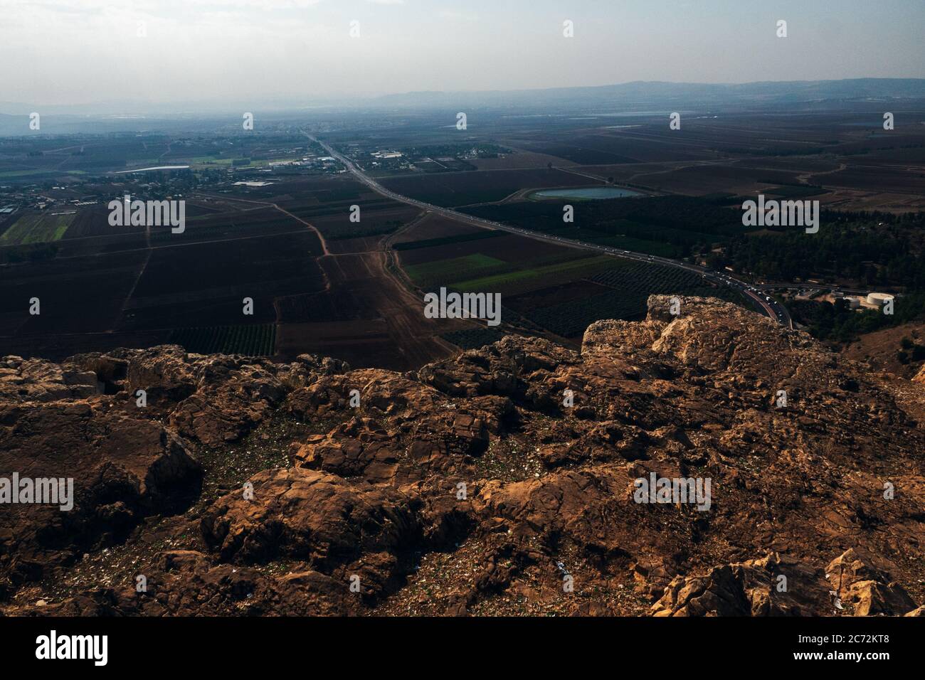 View from the top at the fields, city of Nazareth Israel Stock Photo ...