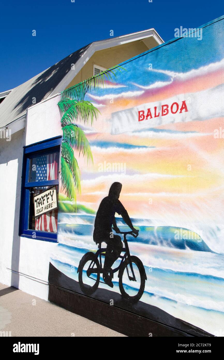 Mural in Balboa Village, City of Newport Beach,Orange County ...