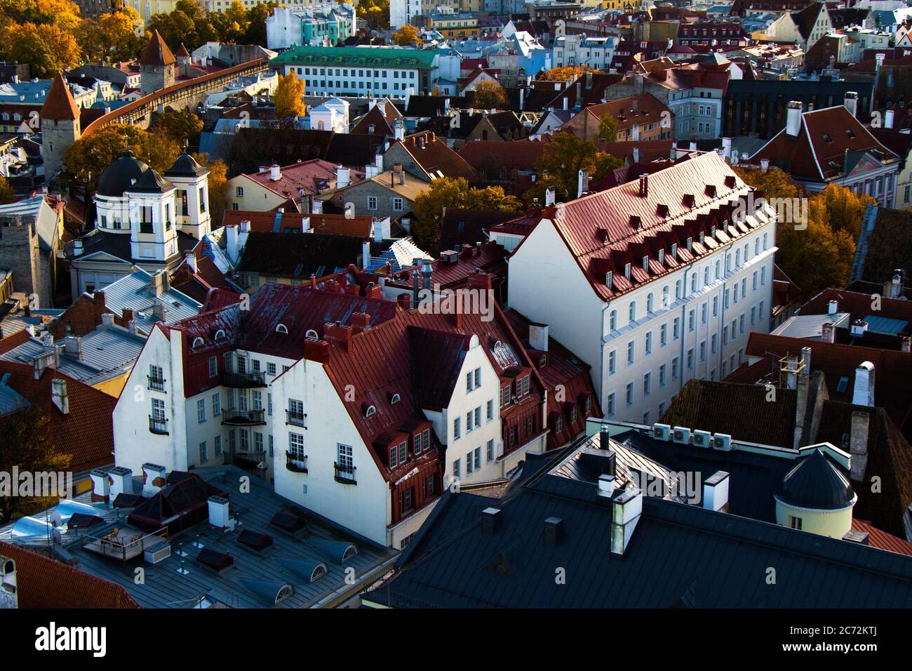 City view and city scape of Building roofs, architecture and history ...
