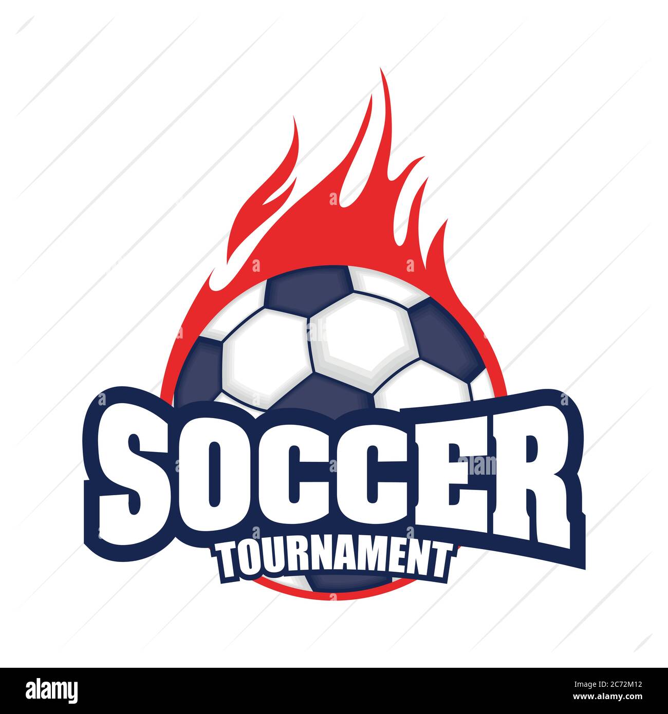 football soccer sport poster with balloon on fire vector illustration ...