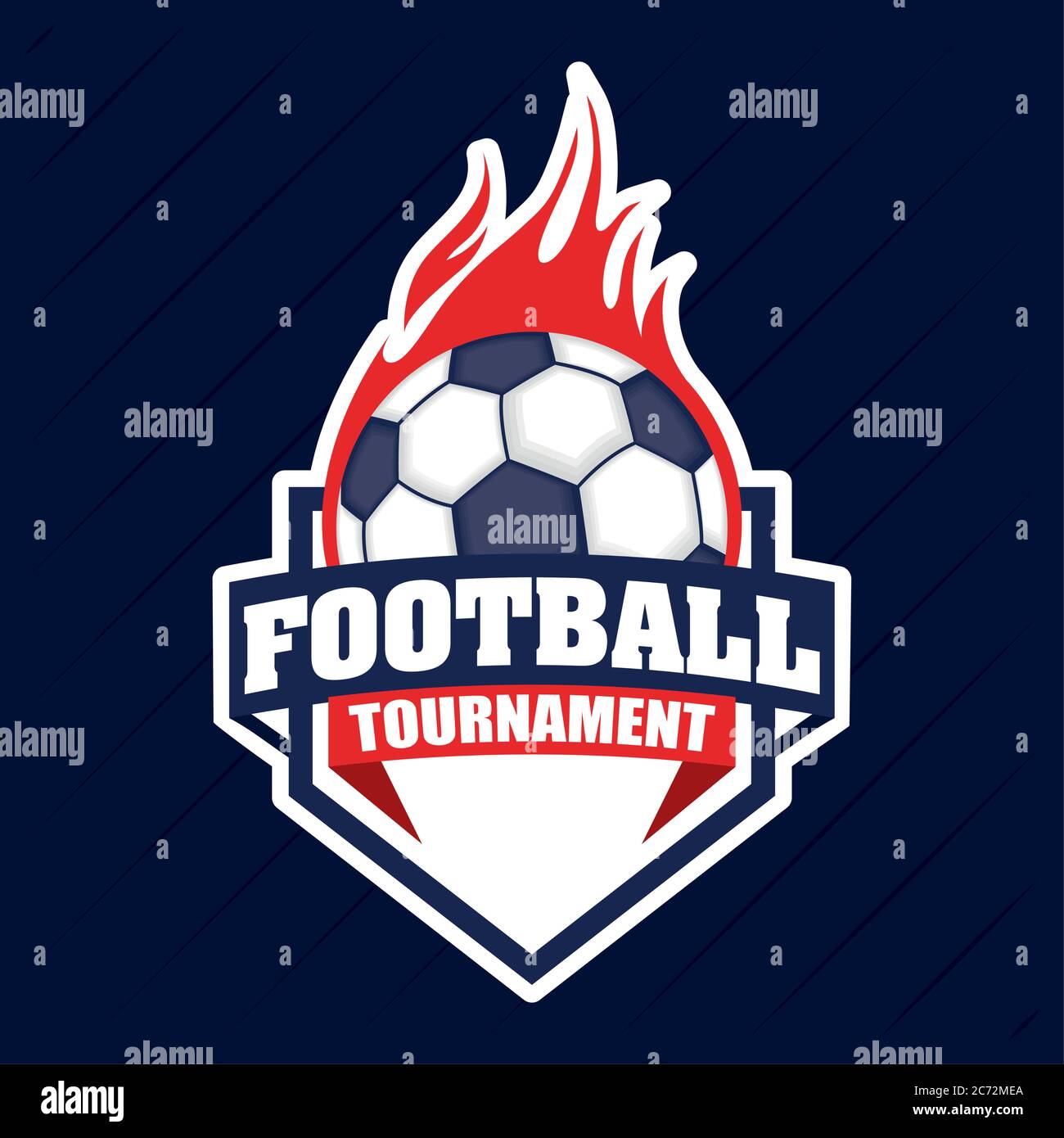 football soccer sport poster with shield and balloon on fire vector ...