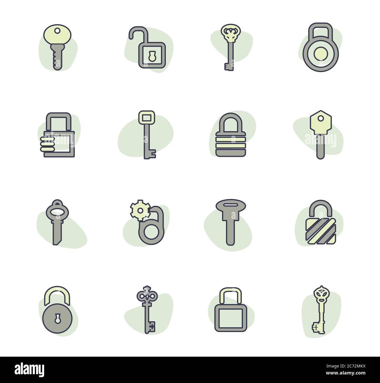 Lock and Key icons set Stock Vector Image & Art - Alamy