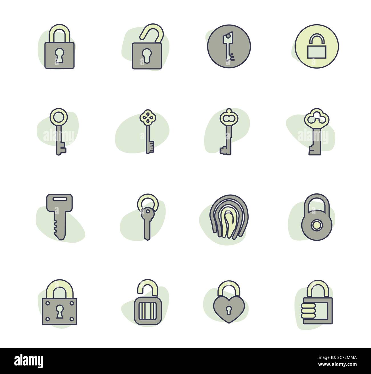 Lock and Key icons set Stock Vector Image & Art - Alamy