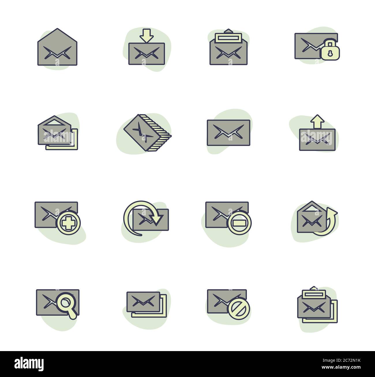 Mail icon set Stock Vector Image & Art - Alamy